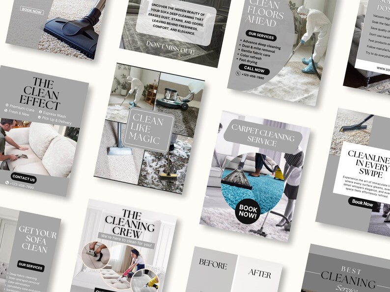 Cleaning Business Canva Templates, Maid Service Instagram Posts - Etsy