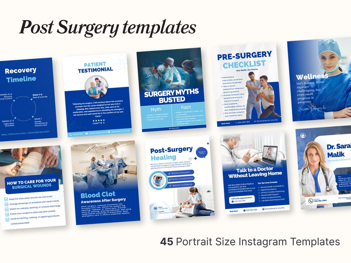 Post Surgery Instagram Templates, Post Op, Surgery Info, Health ...