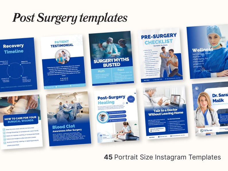 Post Surgery Instagram Templates, Post Op, Surgery Info, Health ...