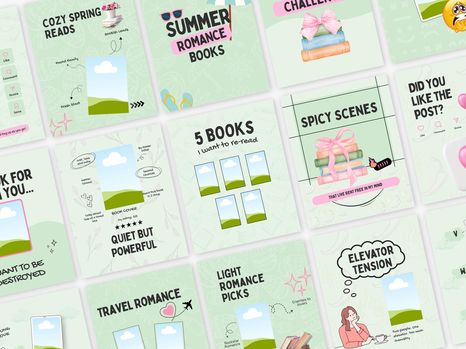 Bookstagram Canva Carousel Templates, Bookstagram Bundle for Book ...
