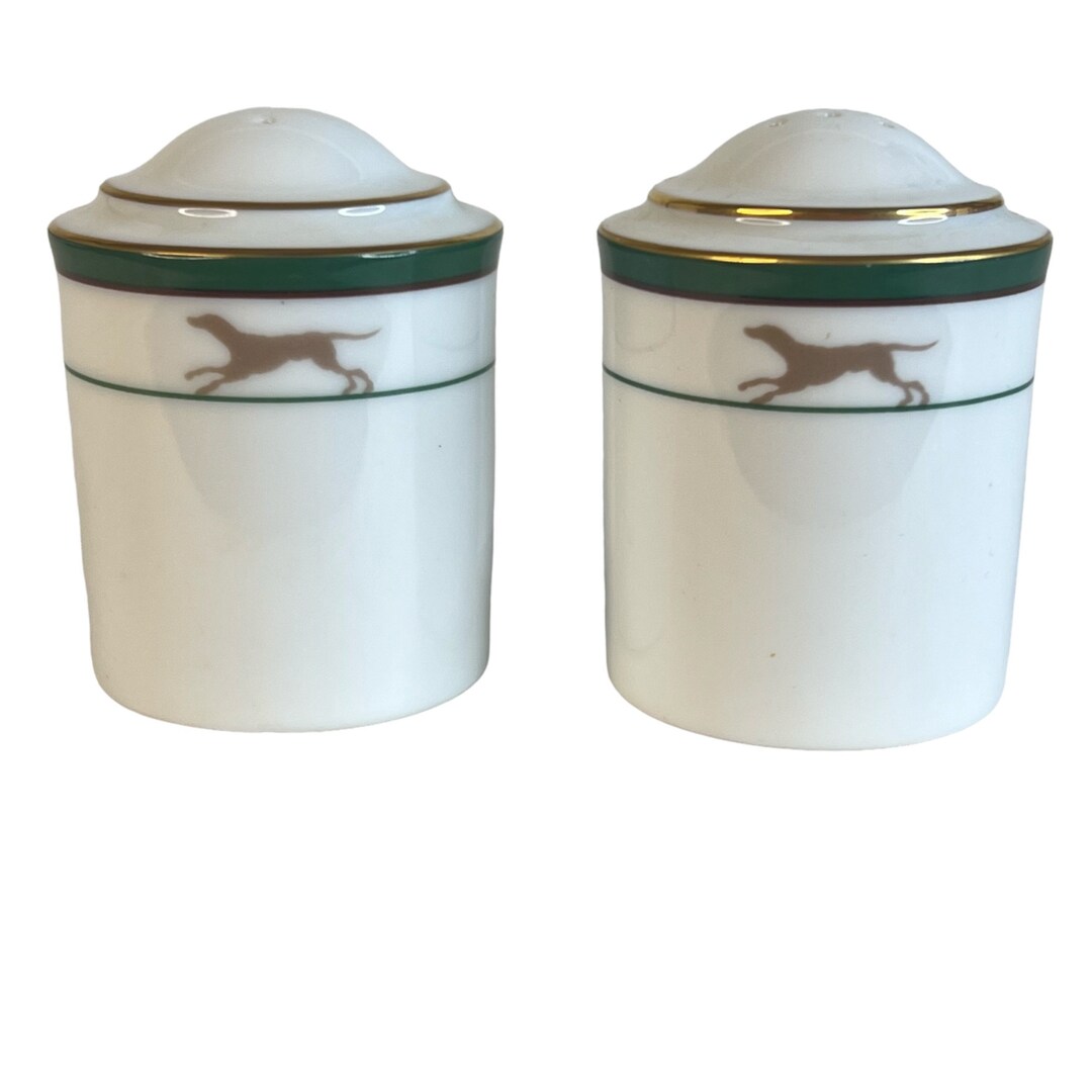 Noritake Royal Hunt Salt & Pepper Shaker Set Fine China Hunting Dog ...