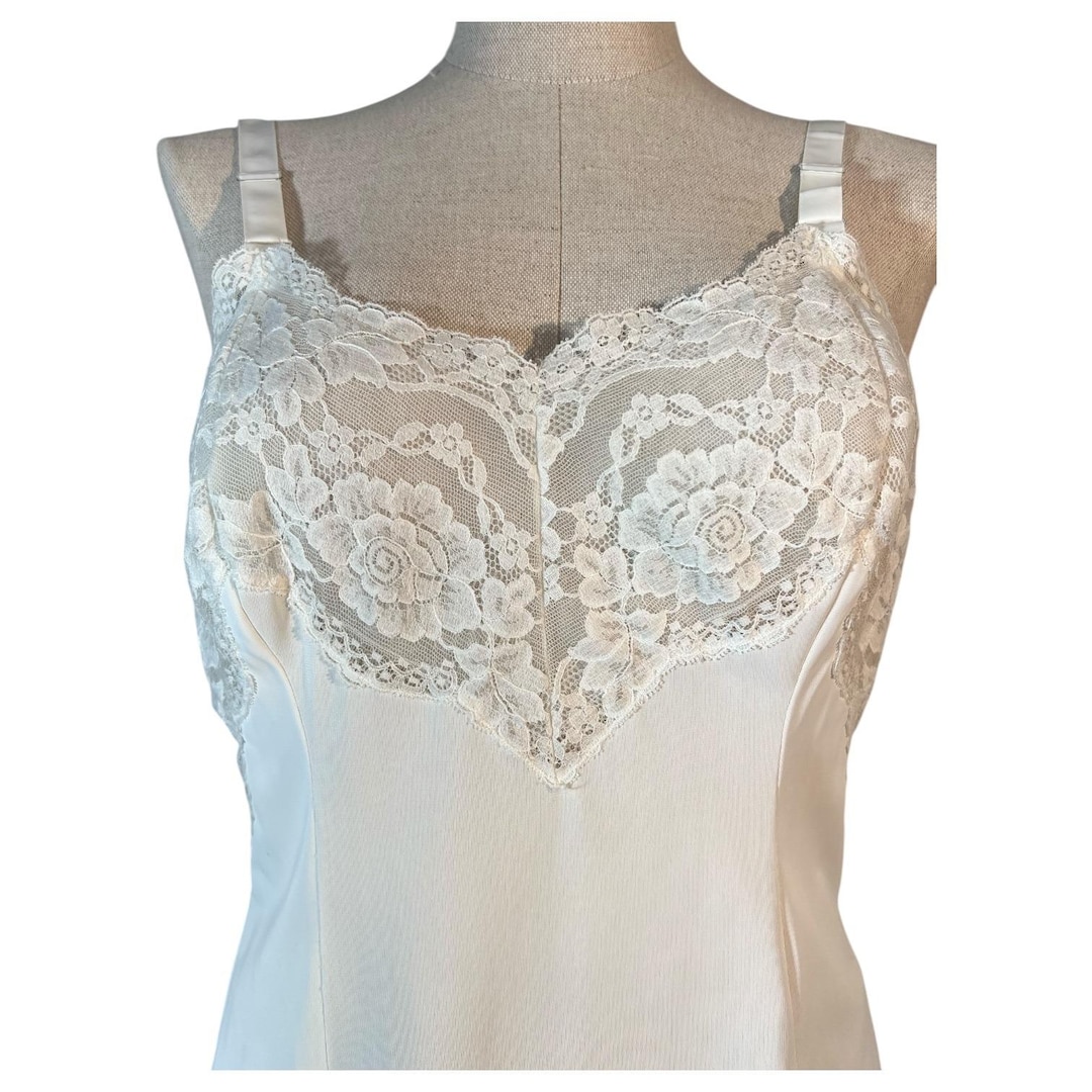 Vintage Wonder Maid White Full Slip Nylon Lace Bodice Size 38 Lingerie Adj Strap - Etsy