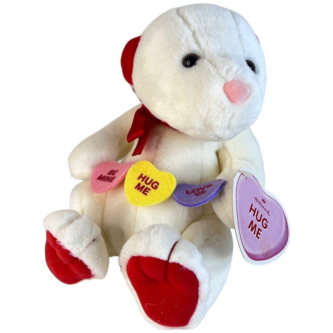 Hallmark Hug Me Teddy Bear Plush Candy Conversation Hearts Stuffed ...