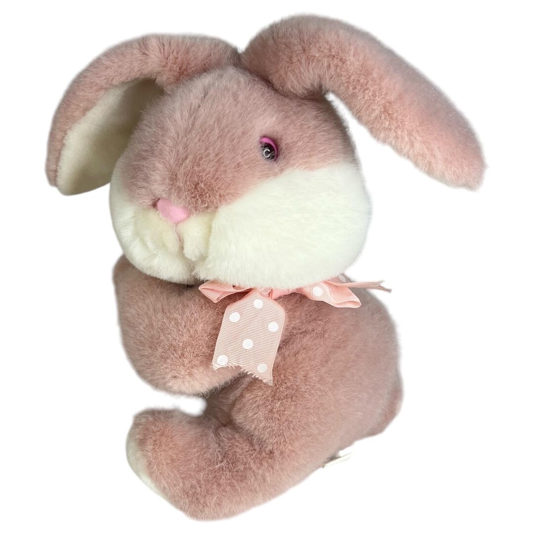 1985 Connie Cottontail Plush Bunny Rabbit 12” Pink Stuffed Animal Polka ...