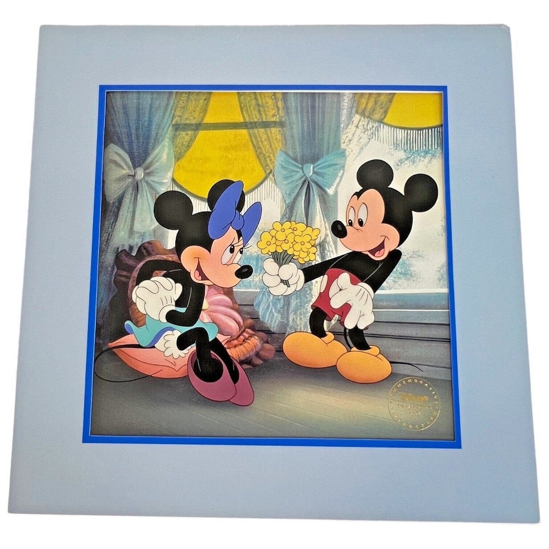 1994 Disney Treasures Lithograph Mickey Mouse and Minnie Commemorative ...