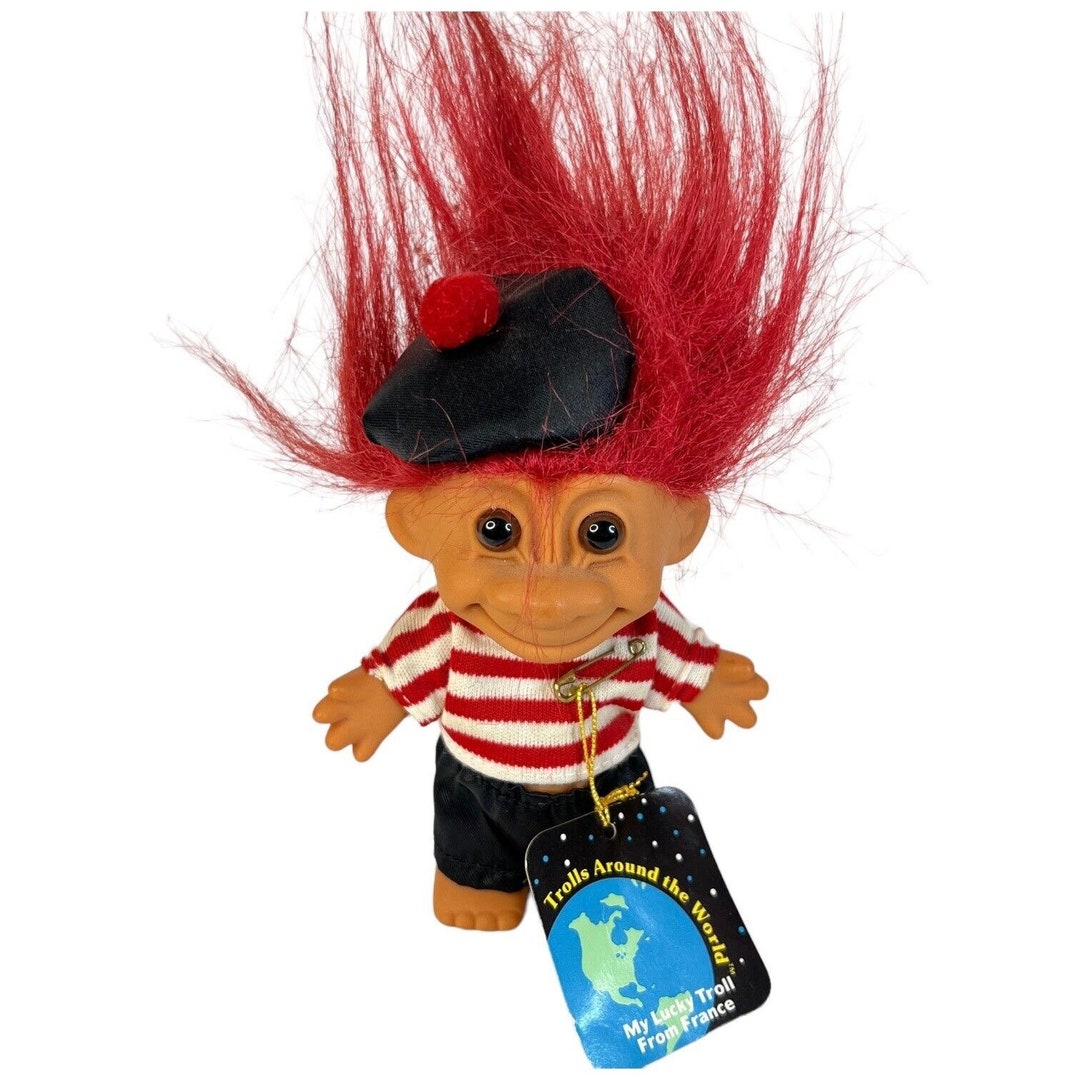 Russ Around the World French Troll Doll With Red Hair 5 1/2 Tall Lucky ...