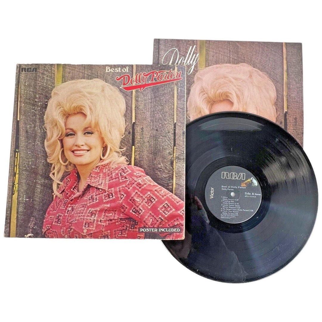1975 Best Of Dolly Parton Vinyl Lp With Poster Record Album Gatefold