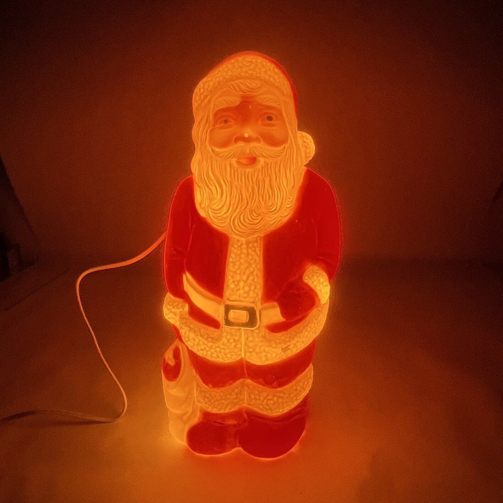 Vintage Blow Mold Santa Claus With Toy Sack 13 Light up Cord Included ...