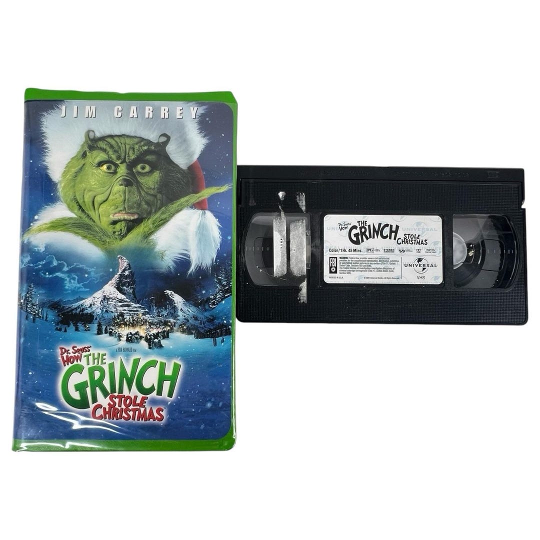 How the Grinch Stole Christmas VHS 2001 Jim Carrey Clamshell Prior ...