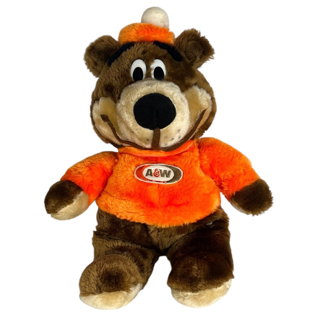 Vintage A&W Root Beer Stuffed Bear Rooty Plush Mascot 16 Inch Toy ...