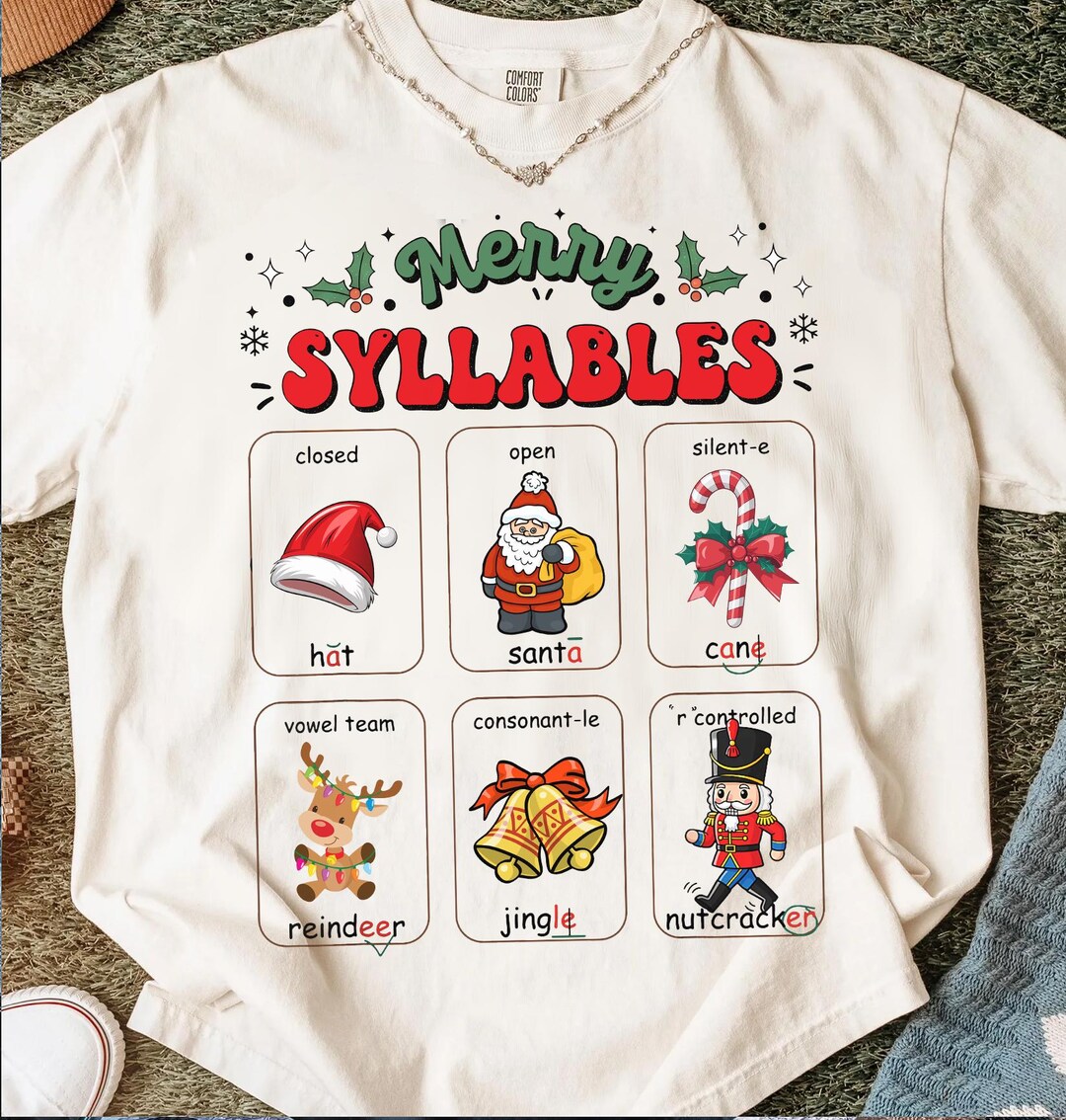 Christmas Syllables Phonics PNG – Teacher Clipart, Kids Learning SVG ...
