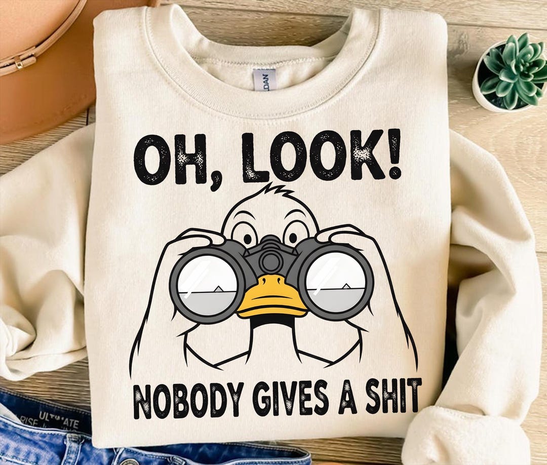 Oh Look Nobody Cares PNG Funny Duck With Binoculars Sarcastic Digital ...