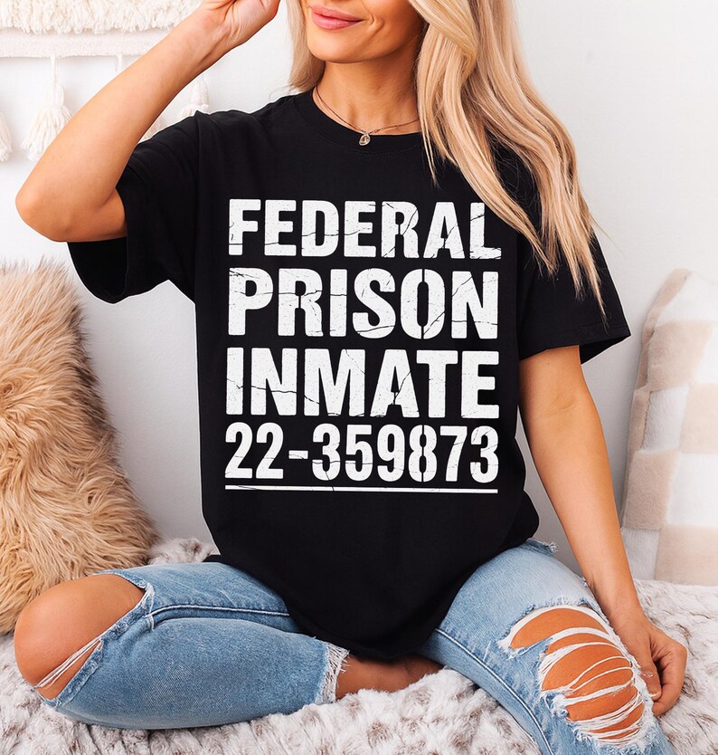 Federal Prison Inmate Costume Shirt Funny Jail Uniform Halloween T ...