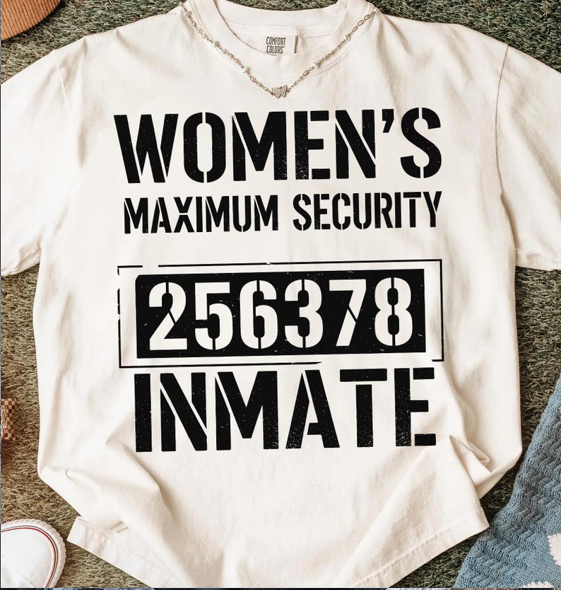 Womens Maximum Security Inmate PNG, Funny Orange Prisoner Costume ...