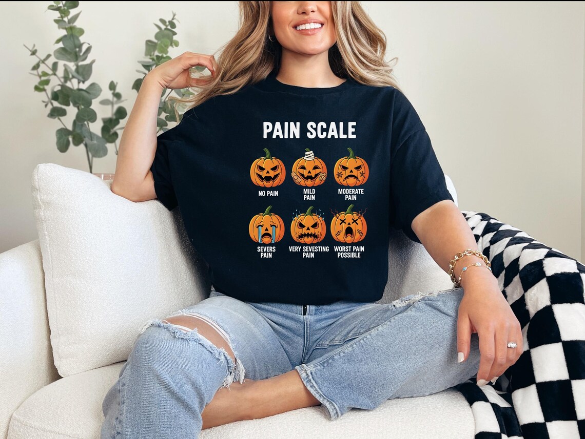 Halloween Pain Scale PNG, Funny Pumpkin Faces Medical Humor Clipart ...