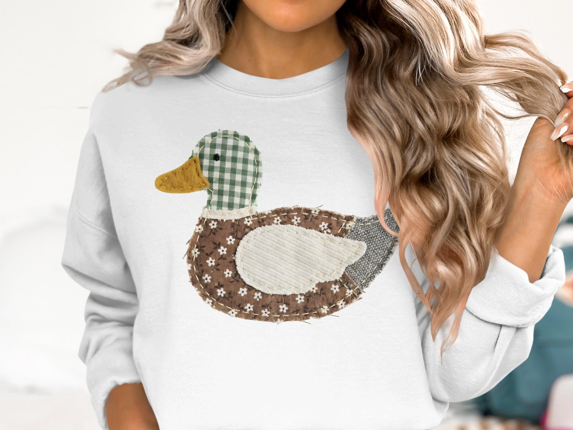 Patchwork Sitting Mallard Duck PNG Digital Download | Bird Hunting ...
