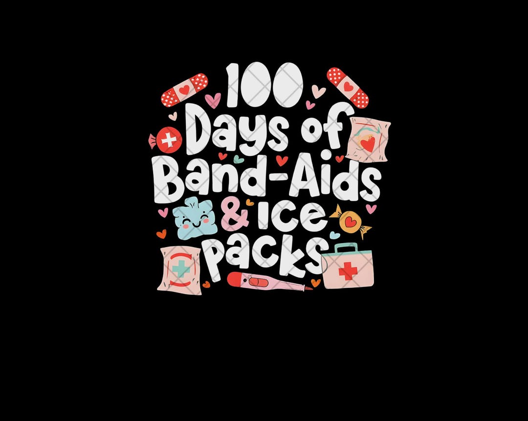 100 Days of School PNG, Band Aids and Ice Packs Png, Teacher Png, Nurse ...