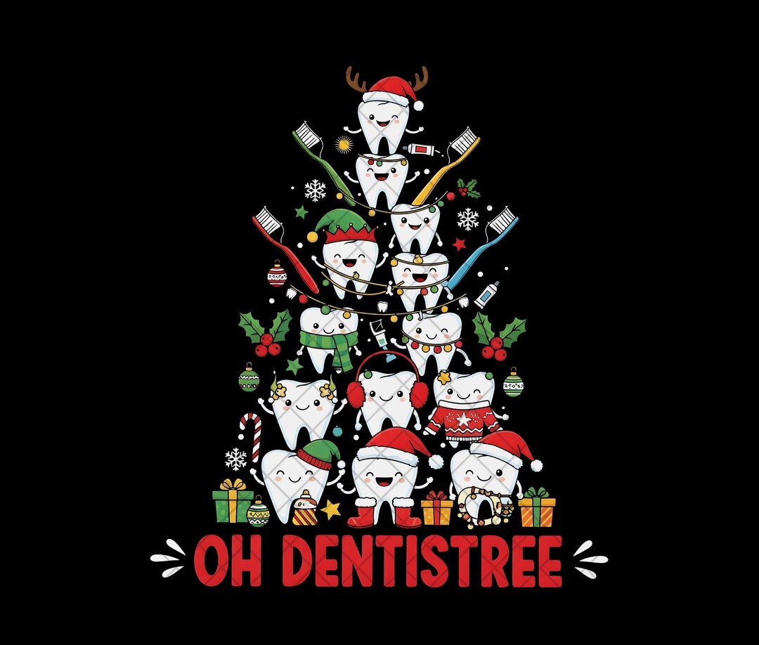 Funny Christmas Dentist PNG, Oh Dentistree Tooth Tree, Cute Holiday ...