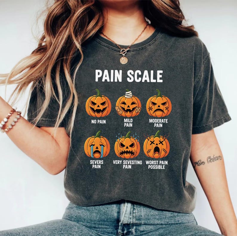 Halloween Pain Scale PNG, Funny Pumpkin Faces Medical Humor Clipart ...