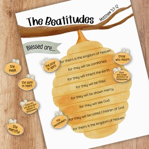 Beatitudes Activity for Kids | Bee Themed Bible Craft | Christian ...