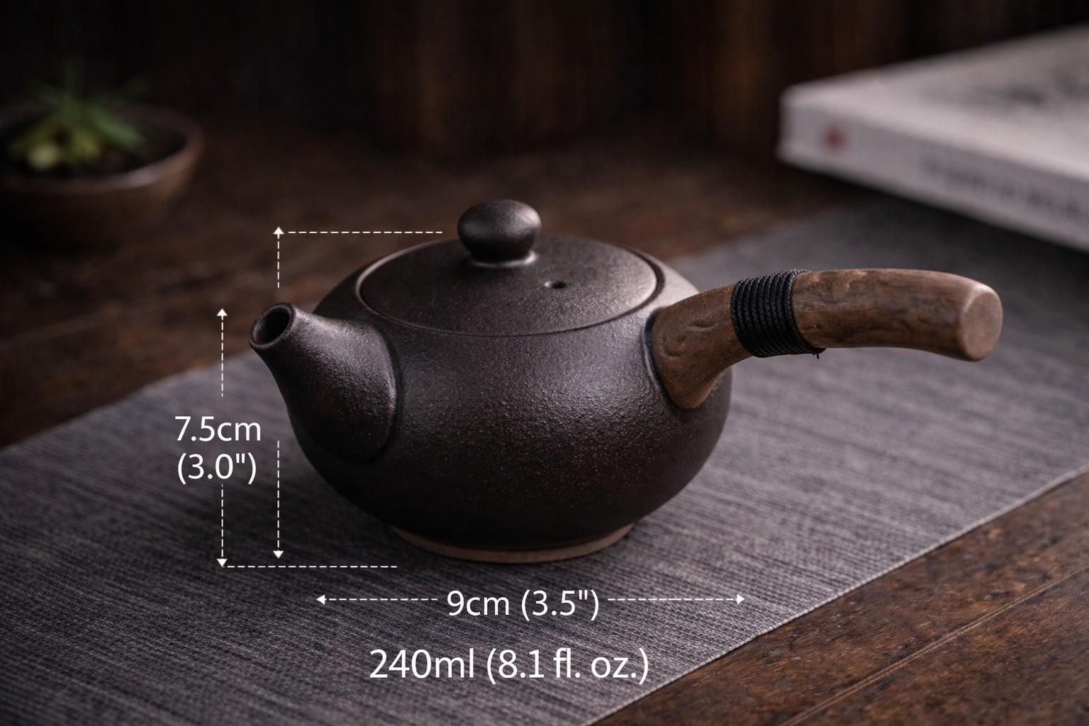 Japanese Ceramic Kyusu Teapot 240ml, Side Handle Gongfu Tea Pot - Etsy