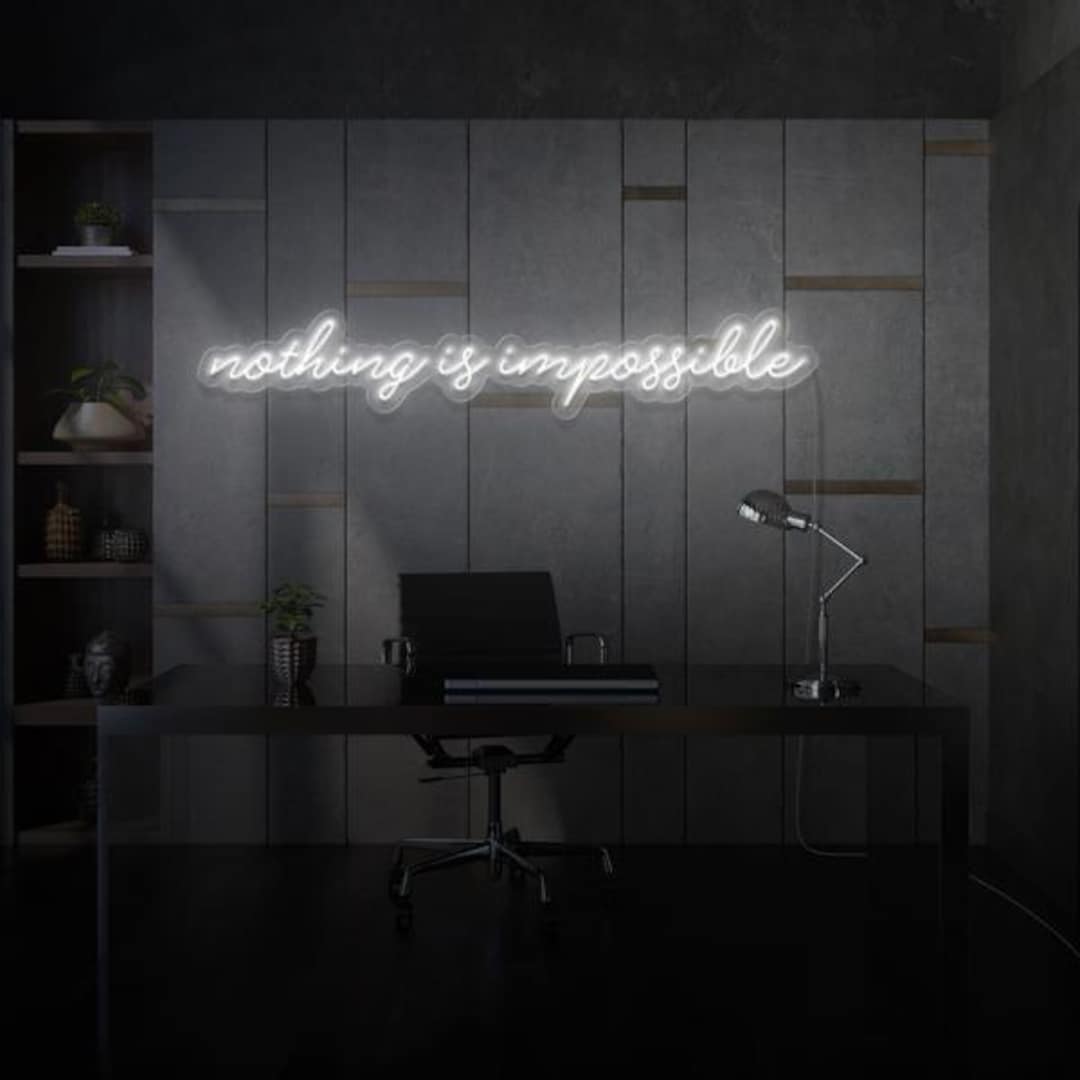 Nothing is Impossible LED Neon Sign | Motivational Home Decor ...