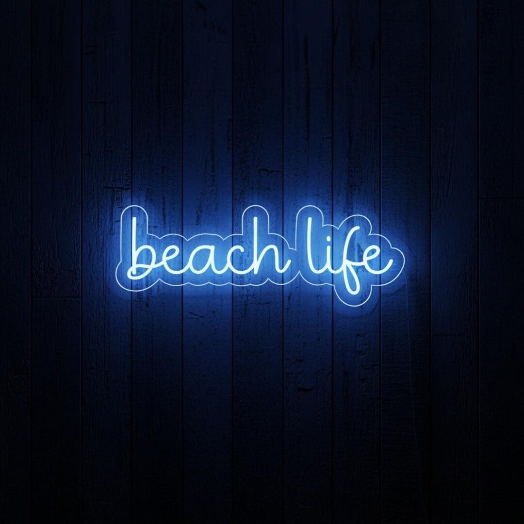 Beach Life Led Neon Sign, Beach Theme Neon Sign | Wall Decor for Beach ...