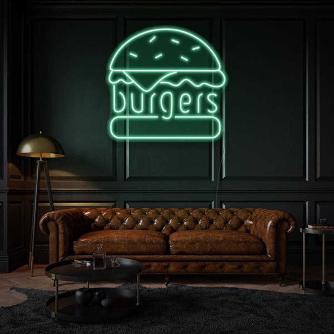 Burgers LED Neon Sign | Hamburger Neon Light | Fast Food Restaurant ...