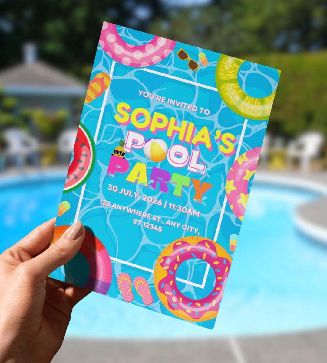 Editable Pool Party Invitation | Summer Birthday Invite | Kids Pool ...