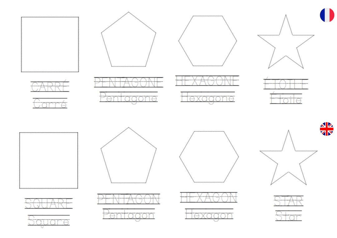 Geometric Shape Tracing Practice Sheets - Worksheets - Homeschool ...