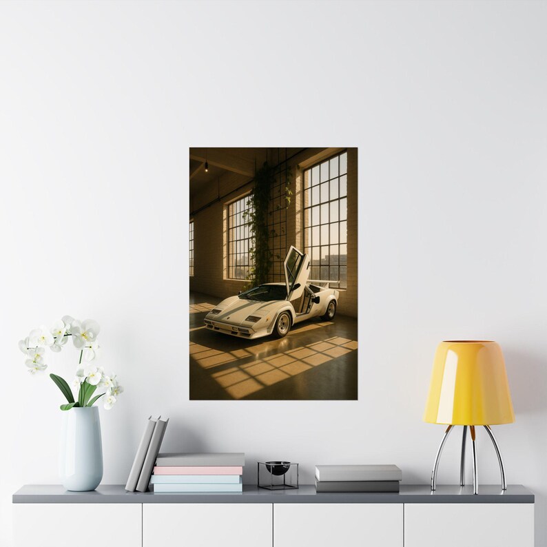 Lamborghini Countach Vertical Poster, Car Wall Art Print, Gift for Him ...