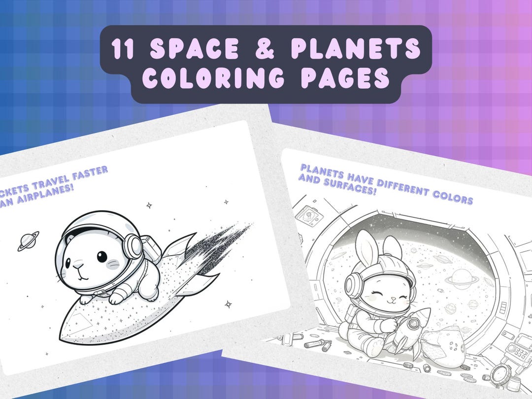 Space and Planets Coloring Pages With Fun Facts: Cute & Educational ...