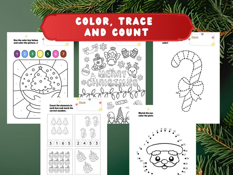 50 Christmas Worksheets for Kids | Tracing, Counting, Coloring ...