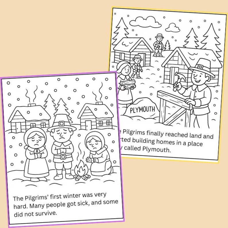 The First Thanksgiving Story Coloring Pages | November Read Aloud ...