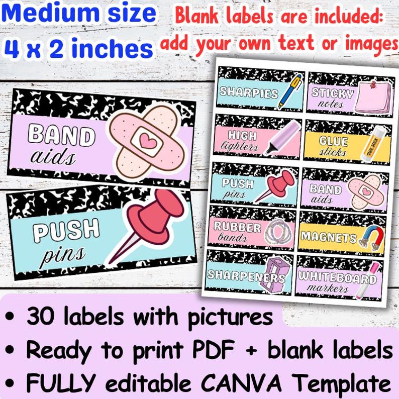 Pastel Teacher Toolbox Labels:printable and Editable Composition ...