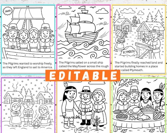 The First Thanksgiving Story Coloring Pages | November Read Aloud ...