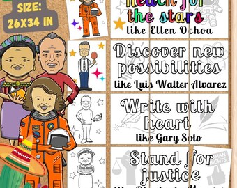 Hispanic Heritage Month Collaborative Coloring Poster | Ellen Ochoa ...