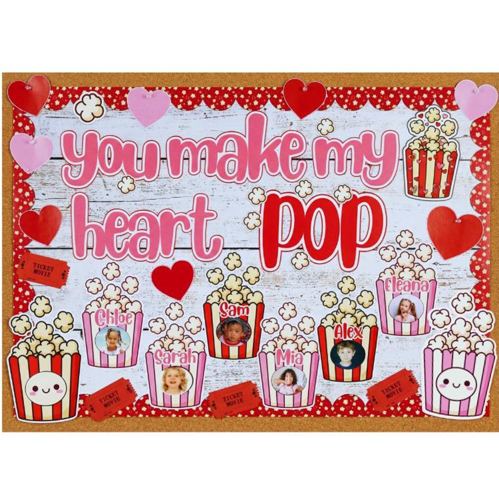 You Make My Heart Pop Valentine's Day Bulletin Boards | Popcorn Themed ...