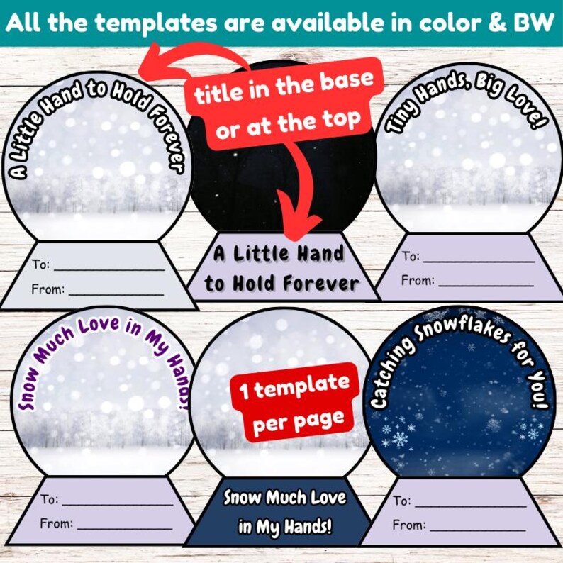 Snow Globe Ornament Handprint Poem Craft Editable Template | Winter ...