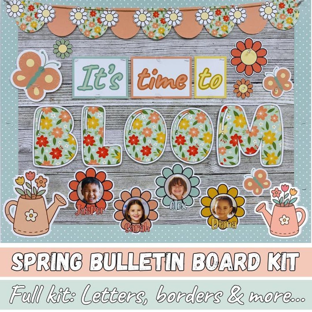 Spring Bulletin Board Kit | Student Photo Craft | Printable March April ...