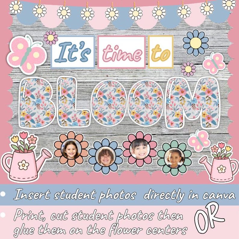 Spring Bulletin Board Kit | Student Photo Craft | Printable March April ...