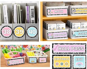 Pastel Teacher Toolbox Labels:printable and Editable Composition ...