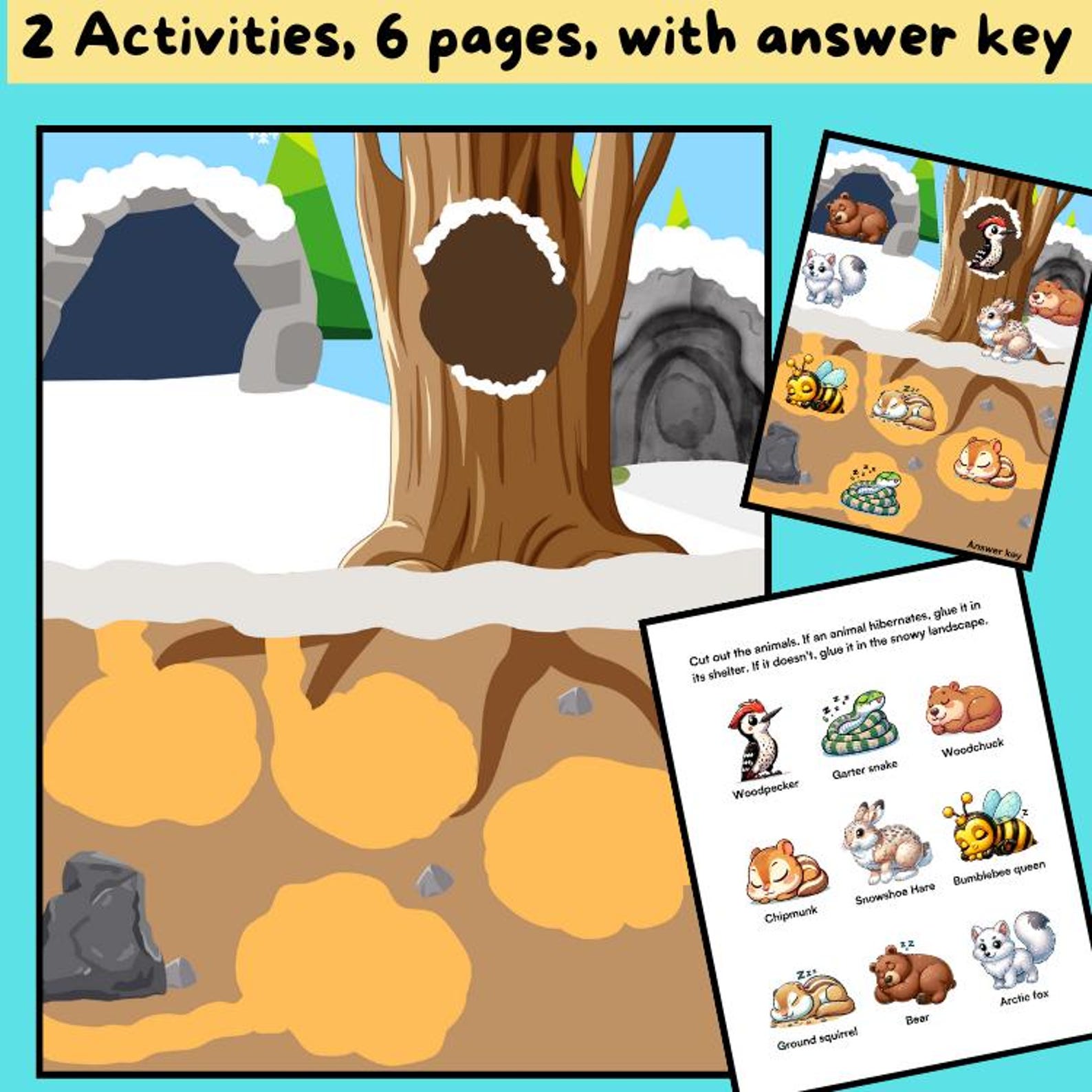 Hibernation Craft and Sorting Activities | Hibernating Bear | Animals ...