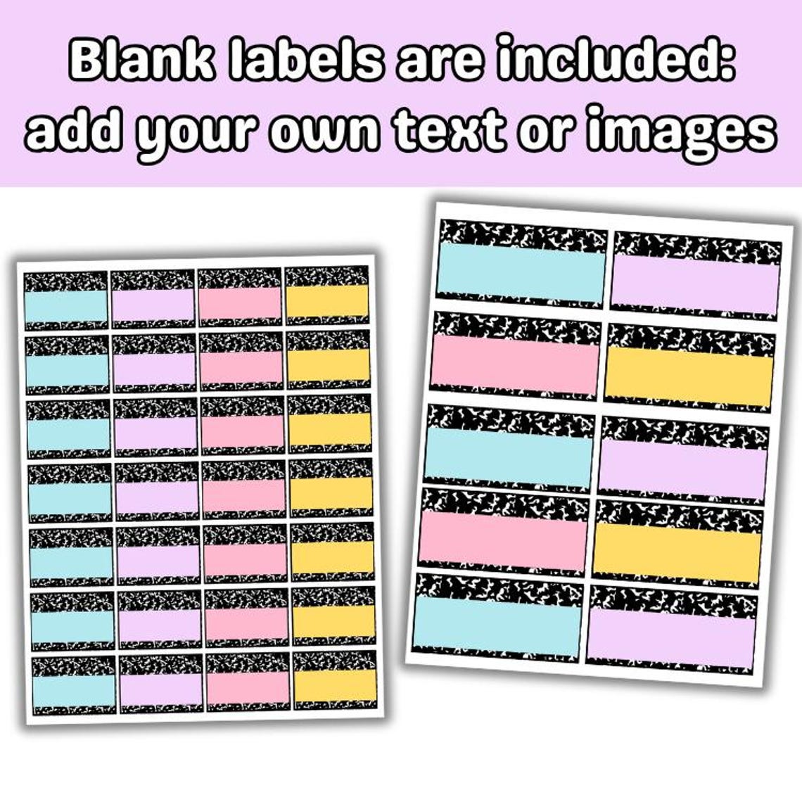 Pastel Teacher Toolbox Labels:printable and Editable Composition ...