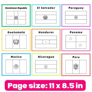 Hispanic Heritage Month Flags Coloring Sheets | Spanish Speaking ...