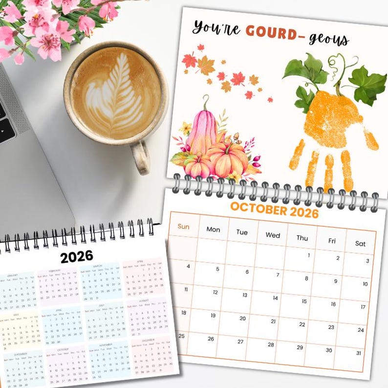 2026 Handprint Calendar for Grandparents Printable Gift From Kids ...