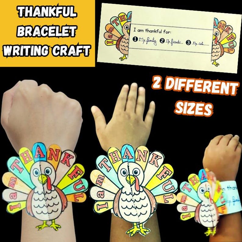 Thanksgiving Paper Bracelet | Thankful Bracelet Craft & Writing ...