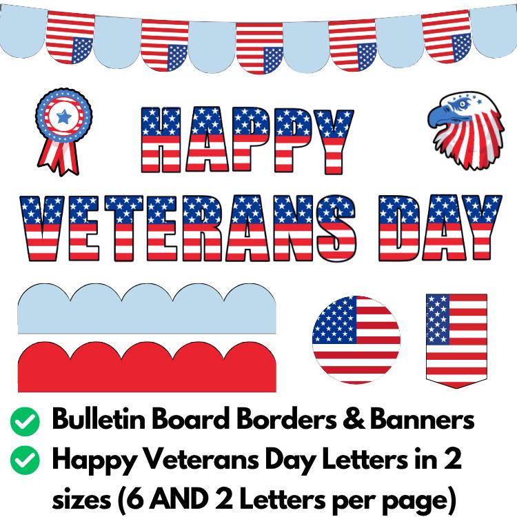 Veterans Day Bulletin Board Kit | 6 Military Branches Posters With ...
