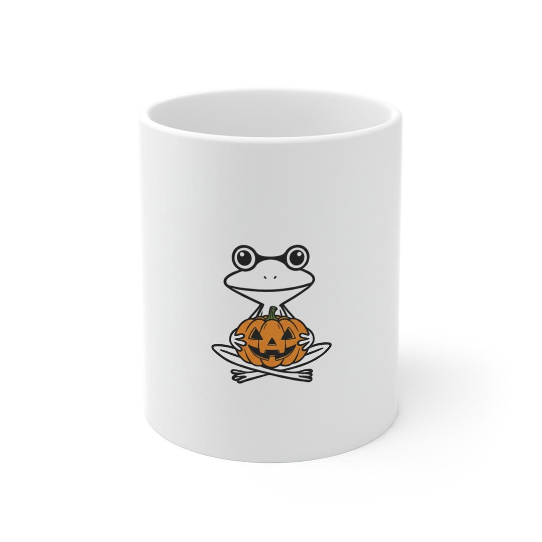 Halloween Yoga Frog Mug, Pumpkin Meditation, Spooky Season Drinkware - Etsy