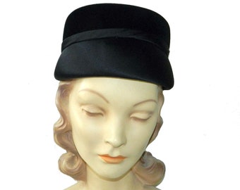 Black Velour Hat - Etsy